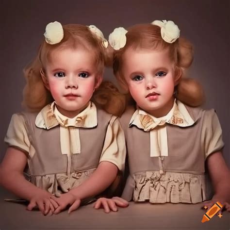Picture Of Identical Twins In Vintage Clothing On Craiyon