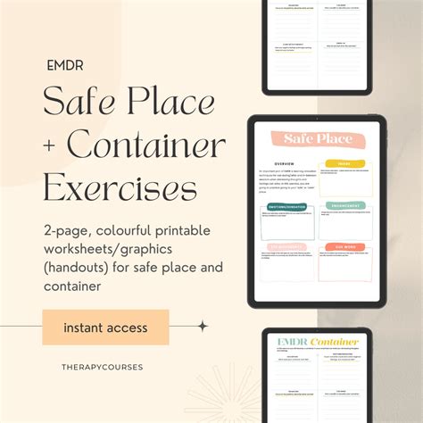 Emdr Container Exercise Worksheet Emdr Safe Place Exercise Worksheet