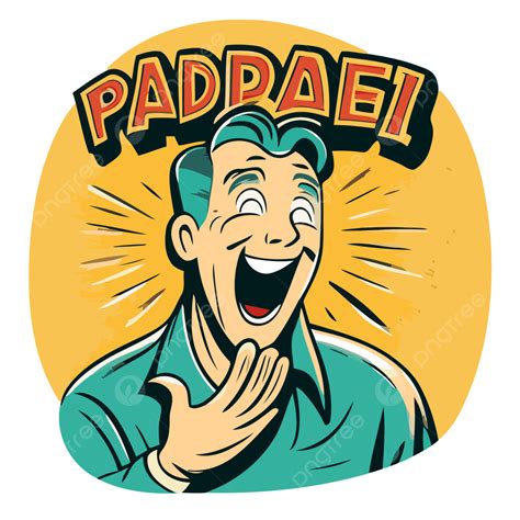 تصفيق قصاصة فنية الرجل مع الكلمات Padpaei عليها رسوم متحركة المتجه
