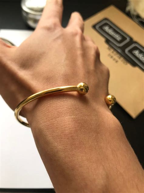 Mens Gold Plated Over Solid 925 Sterling Silver Torque Bangle