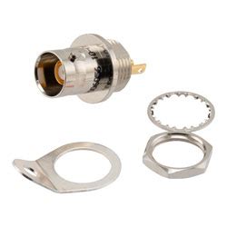 78 Ohm TRB 2 Lug NI Bulkhead Front Mount Jack 1553 Connector Solder