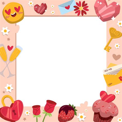 Marco De Fotos De Amor Dibujado A Mano Vector Gratis