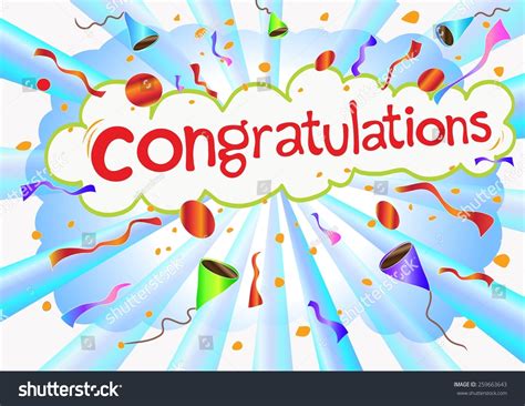 Illustration Congratulations Word Celebration Background On Stock