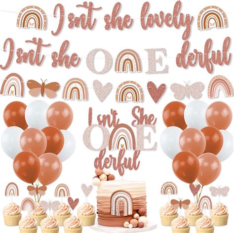 Boho Rainbow 1st Birthday Decorations First Party