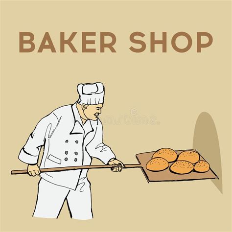 Bread And The Baker Stamp Vector Illustration Stock Vector