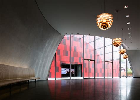 Blob Shaped Silver Building At A Japanese Music College