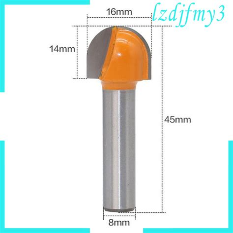 8mm Shank 16mm Round Nose Cove Core Box Router Bit Cutter Tool Shopee
