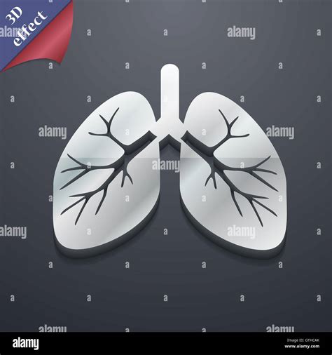 Lungs Icon Symbol 3d Style Trendy Modern Design With Space For Your