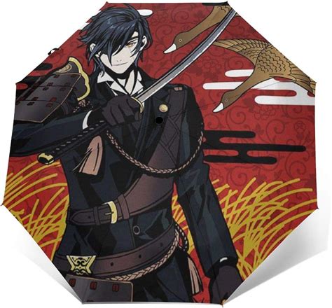 Jp 折りたたみ傘 刀剣乱舞 Online 燭台切光忠芒に雁 折り式傘 折り畳み傘 日傘 丈夫な8本骨 3段式
