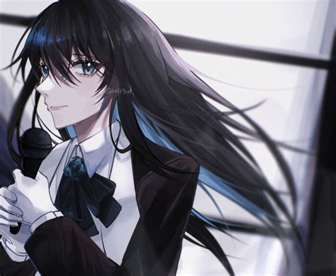 Safebooru 1girl Ado Utaite Black Bow Black Bowtie Black Hair Black