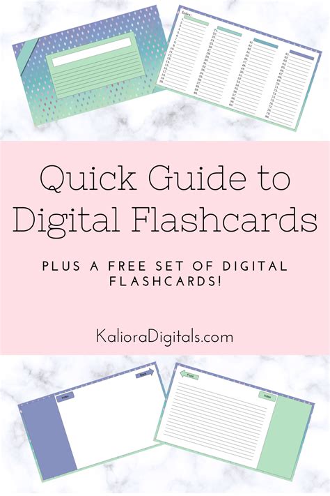 Quick Guide To Digital Flashcards Flashcards Free Printable Flash