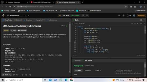 Shivam Kumar On Linkedin 🎯 Day 90100 Solving Sum Of Subarray