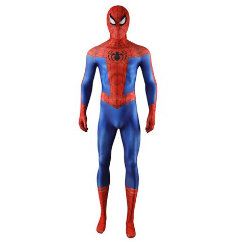 Spider Man Classic Spider Man Costume Blue And Red Bodysuit Mask Spider