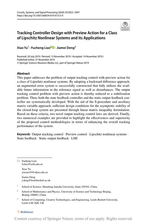 Tracking Controller Design With Preview Action For A Class Of Lipschitz Nonlinear Systems And