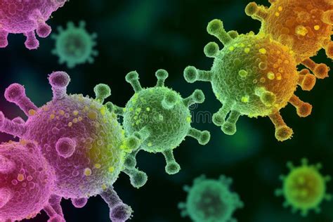 Microscope View Of Fungal Spores Stock Illustration Illustration Of