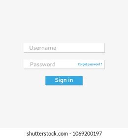 Simple User Login Form Menu Page Stock Vector Royalty Free