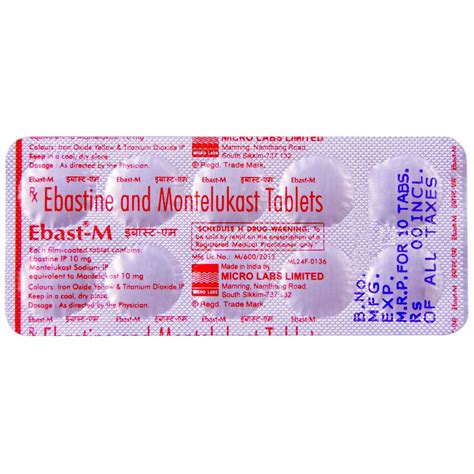 Ebast M Tablet 10s Price Uses Side Effects Composition Apollo