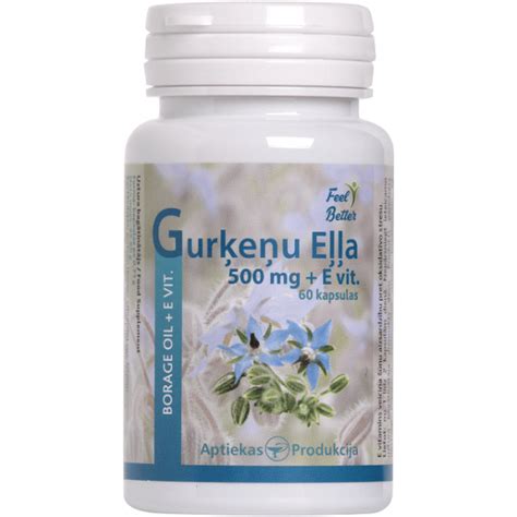 Gurķeņu Eļļa 500mg E Vitamīns 60 Kapsulas Fitfactory