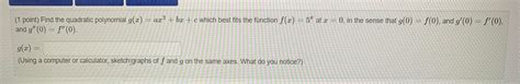 Solved Find The Quadratic Polynomial