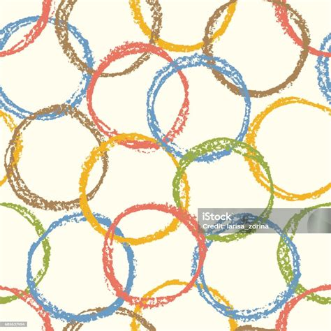 다채로운 둥근 형태와 완벽 한 패턴입니다 파란색 빨간색 녹색 분홍색 노란색 색상으로 동그라미 그림을 반복 합니다 배경 주제에 대한 스톡 벡터 아트 및 기타 이미지 Istock
