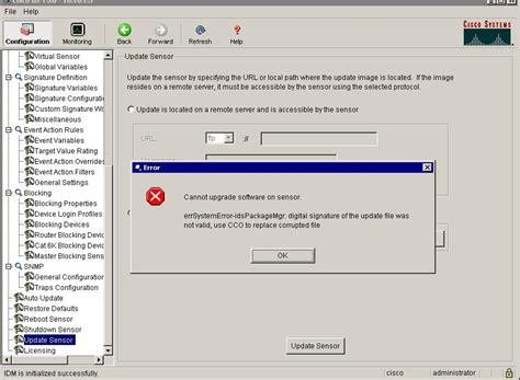 Unable To Update The Ips Signatures For Asa Ssm 10 Cisco Community