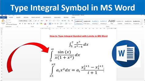 How To Type Integral Symbol With Limits In Ms Word Keyboard Shortcut