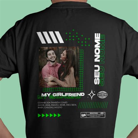 Camiseta My World Personalizada Foto Nome Frase Namorada O Blusa