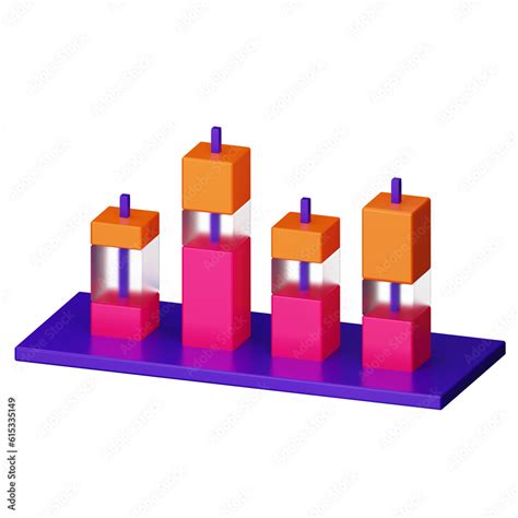 Stock Illustration Charty 3D Statistics Charts Diagram Data