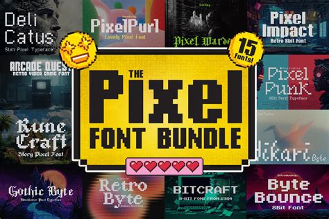 The Pixel Font Bundle 15 Fonts Hipfonts