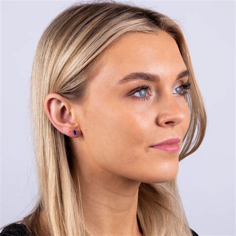 9ct White Gold 6mm Tanzanite Solitaire Oval Shape Stud Earrings Buy