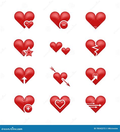 Emoji Del Amor Del Corazón Sistema Del Vector De Los Emoticons