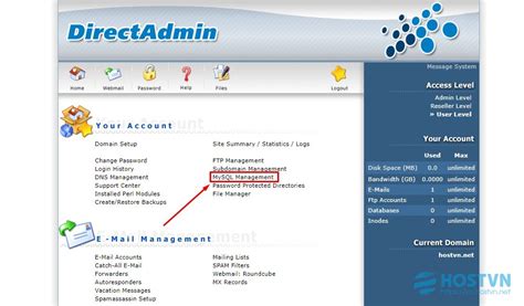 Hướng dẫn đăng nhập vào phpMyAdmin và Import Database trên DirectAdmin