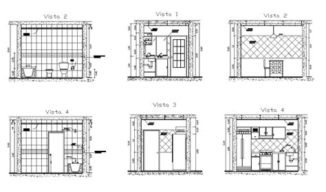 Dwg File Of Kitchen And Toilet Elevations Artofit