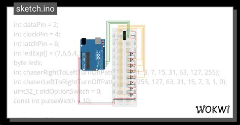shift register 8 bit switches wokwi esp32 stm32 arduino simulator