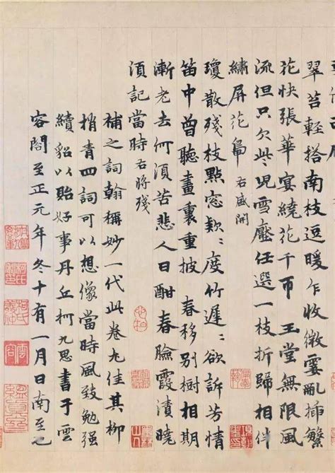 扬无咎四梅图卷鉴赏 梅花