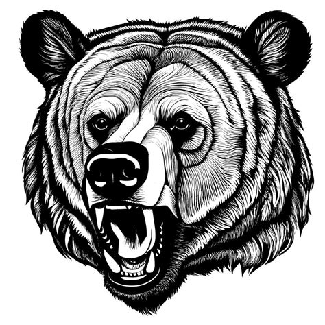 Grizzly Bear Head Vector Svg K40 Laser Cutter