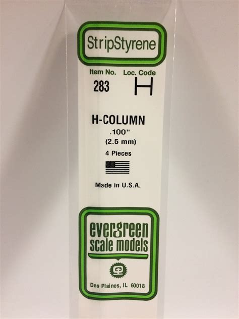 283 100 2 5mm Opaque White Polystyrene H Column Evergreen