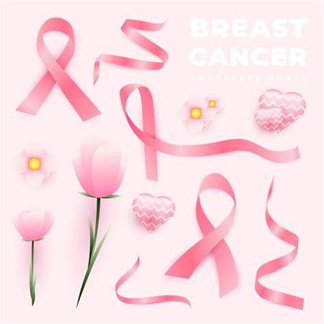 Premium Vector Set Of Pink Ribbons On A White Background Suitable For