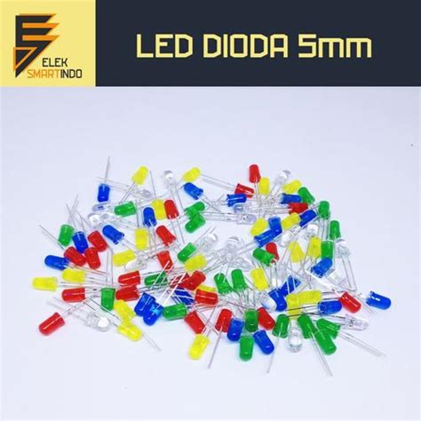 Jual Led 5mm Led Arduino Warna Merah Putih Kuning Hijau Biru