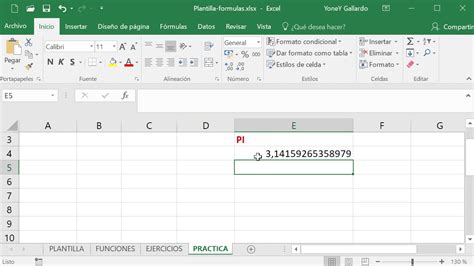 Función PI en Excel YouTube