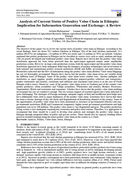 Areview Analysis Of Current Status Of Poultry Value Chain Pdf Poultry Poultry Farming