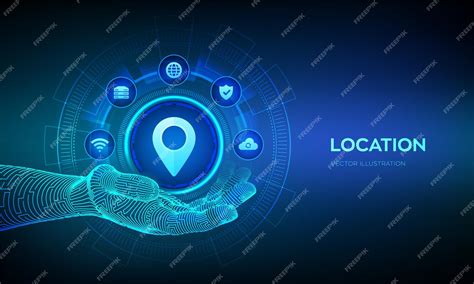 Местоположение значок точки местоположения в роботизированной руке