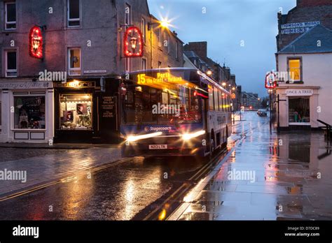 Heavy Rain In The Streets Of Perth Scottish Stagecoach Bus And Stock Photo Royalty Free Image