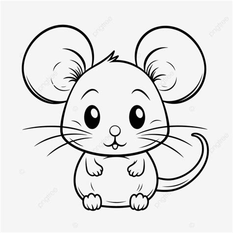 귀여운 쥐 색칠하기 벡터 간단한 마우스 그리기 간단한 마우스 개요 간단한 마우스 스케치 Png 일러스트 및 벡터 에 대한 무료 다운로드 Pngtree