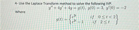 4 ﻿use The Laplace Transform Method To Solve The