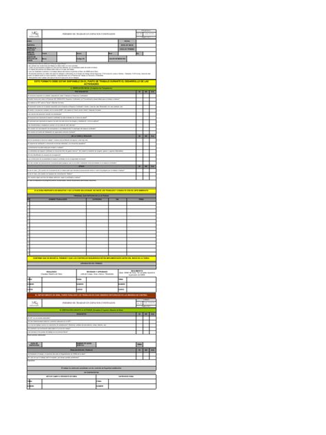 Permiso De Ingreso A Espacios Confinados Sc Pdf