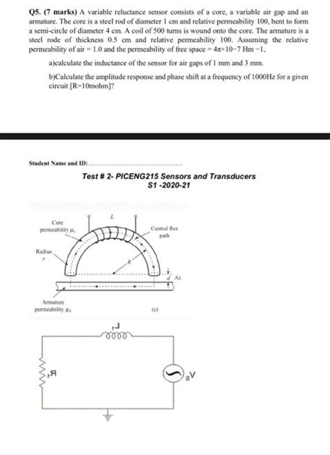 Solved Q Marks A Variable Reluctance Sensor Consists Chegg