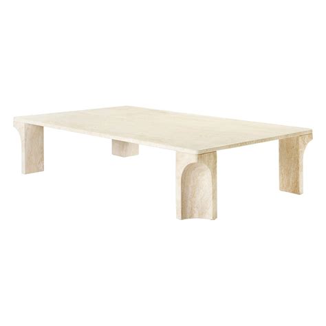 Gubi Doric Coffee Table 140 X 80 Cm Neutral White Travertine