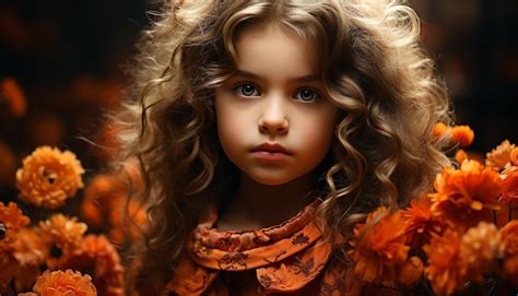Premium Ai Image Cute Caucasian Girl Smiling Looking At Camera