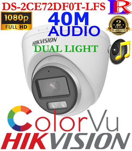 Hikvision 2 MP Smart Hybrid Light 40 M ColorVu Camera DS 2CE72DF0T LFS